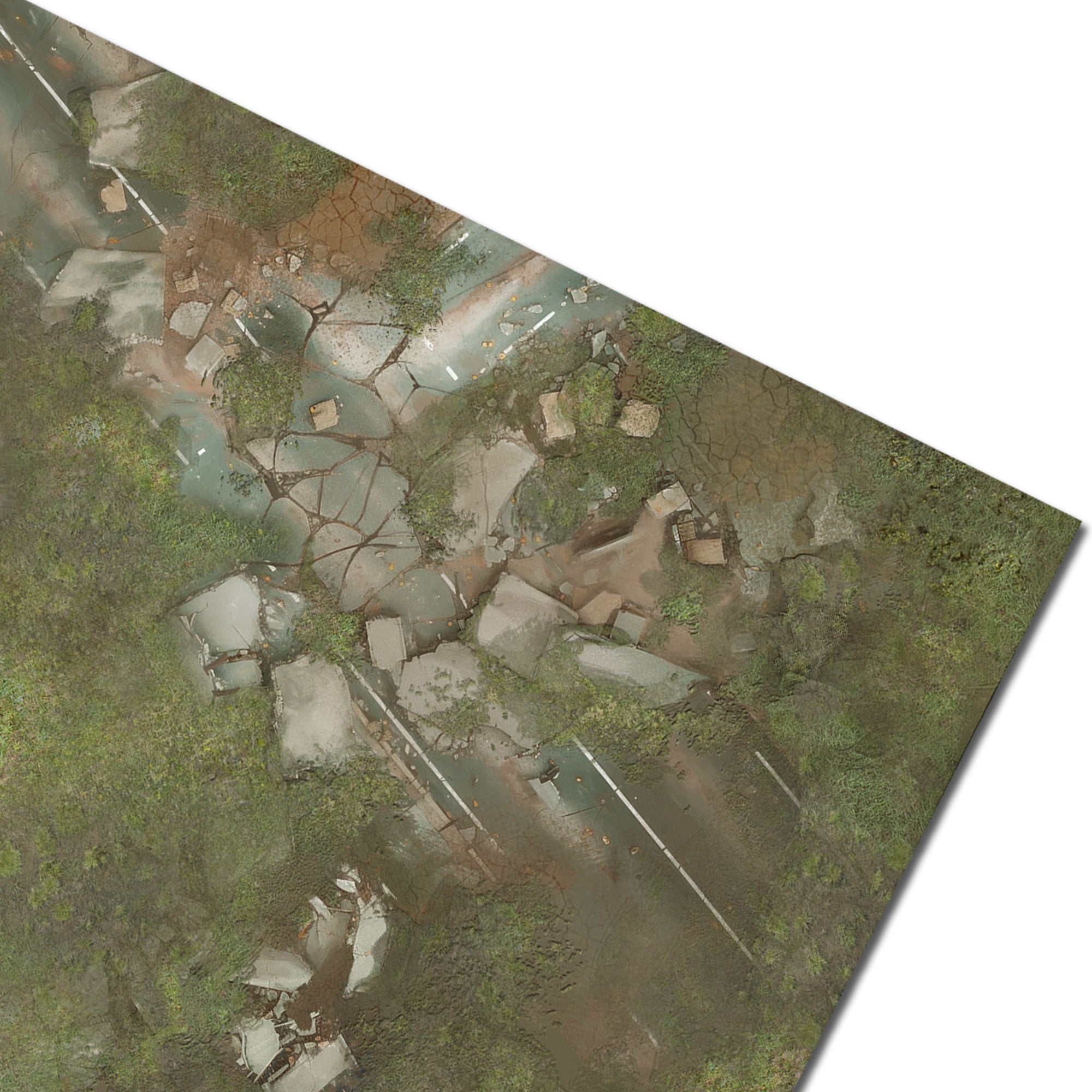 3x3 Ruined Wasteland Gaming Mat – Black Site Studios